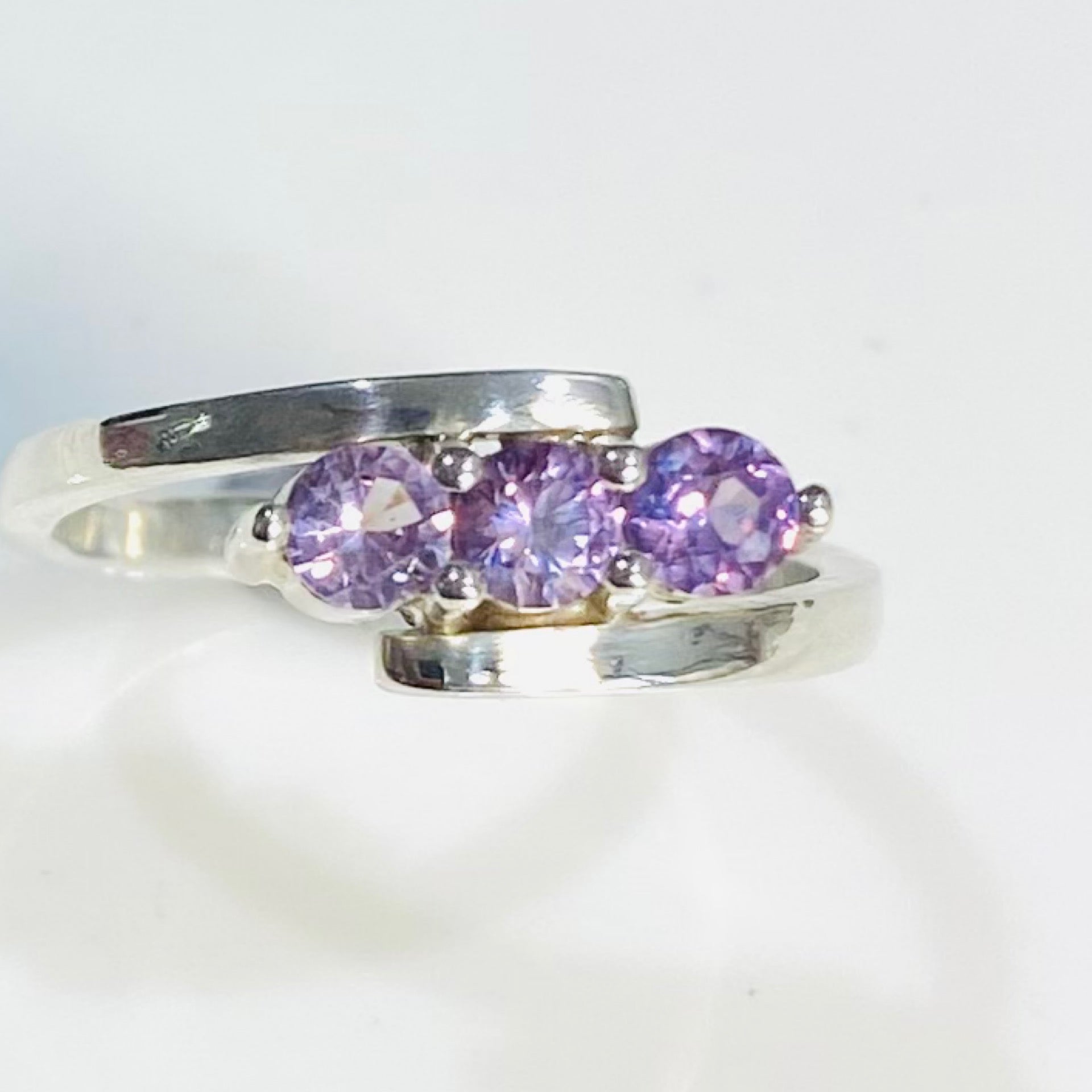 Alexandrite and Crossover Sterling Ring | The Tumbled Pebble